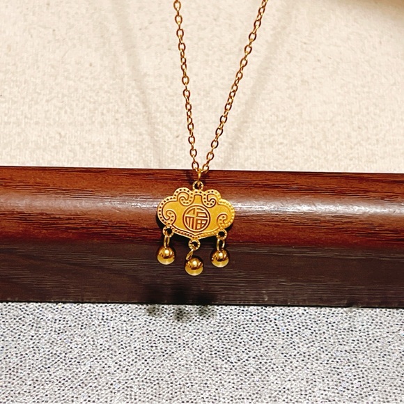 Jewelry | K18 Gold Plated Good Luck Heart Lock With Necklace | Poshmark